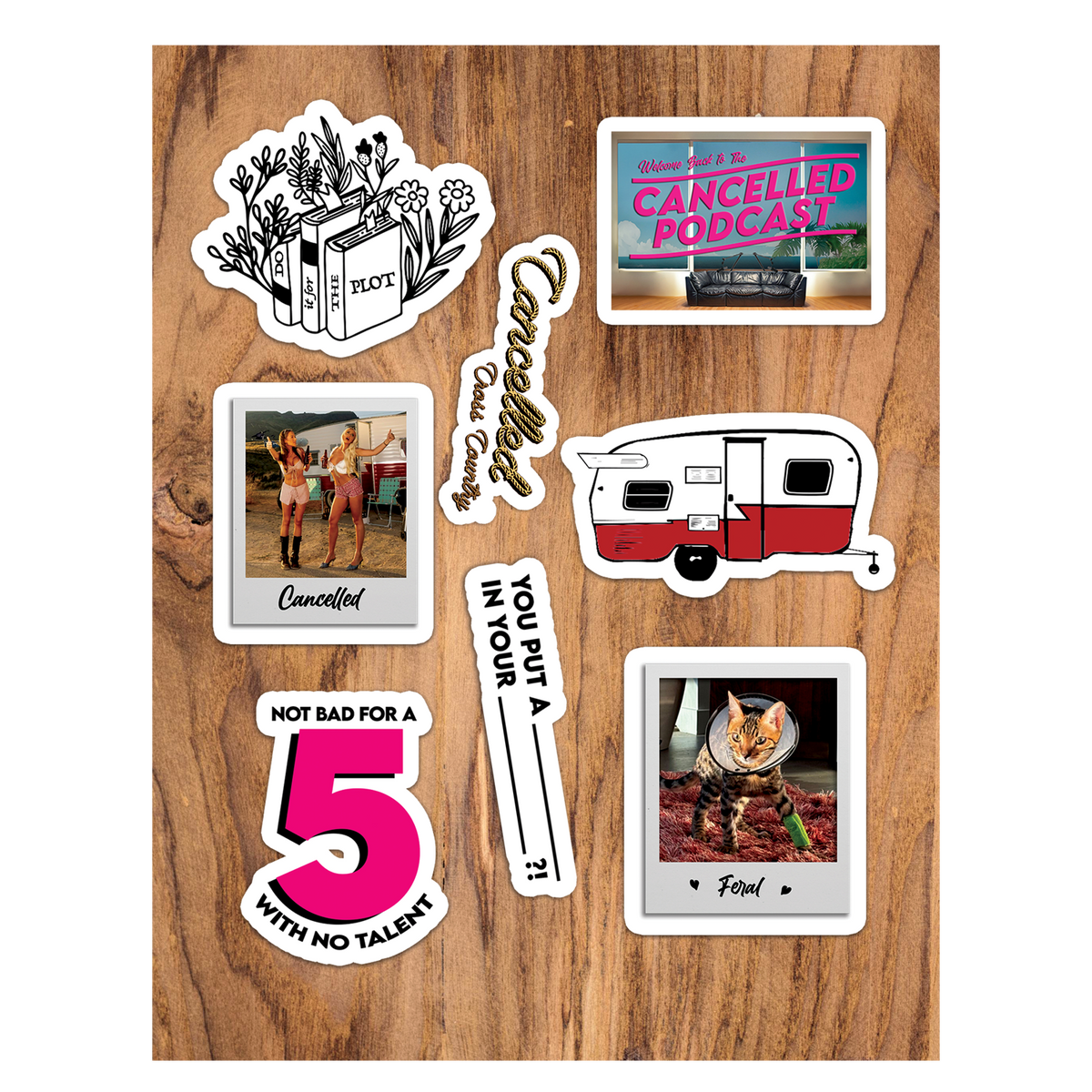 Cancelled Cross Country Tour Sticker Pack – Cancelled Podcast